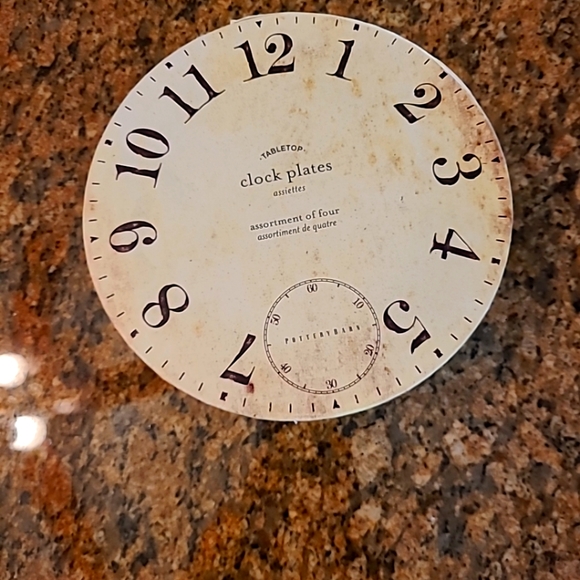 Pottery Barn | Kitchen | Pottery Brand Clock Plate Set 4 | Poshmark